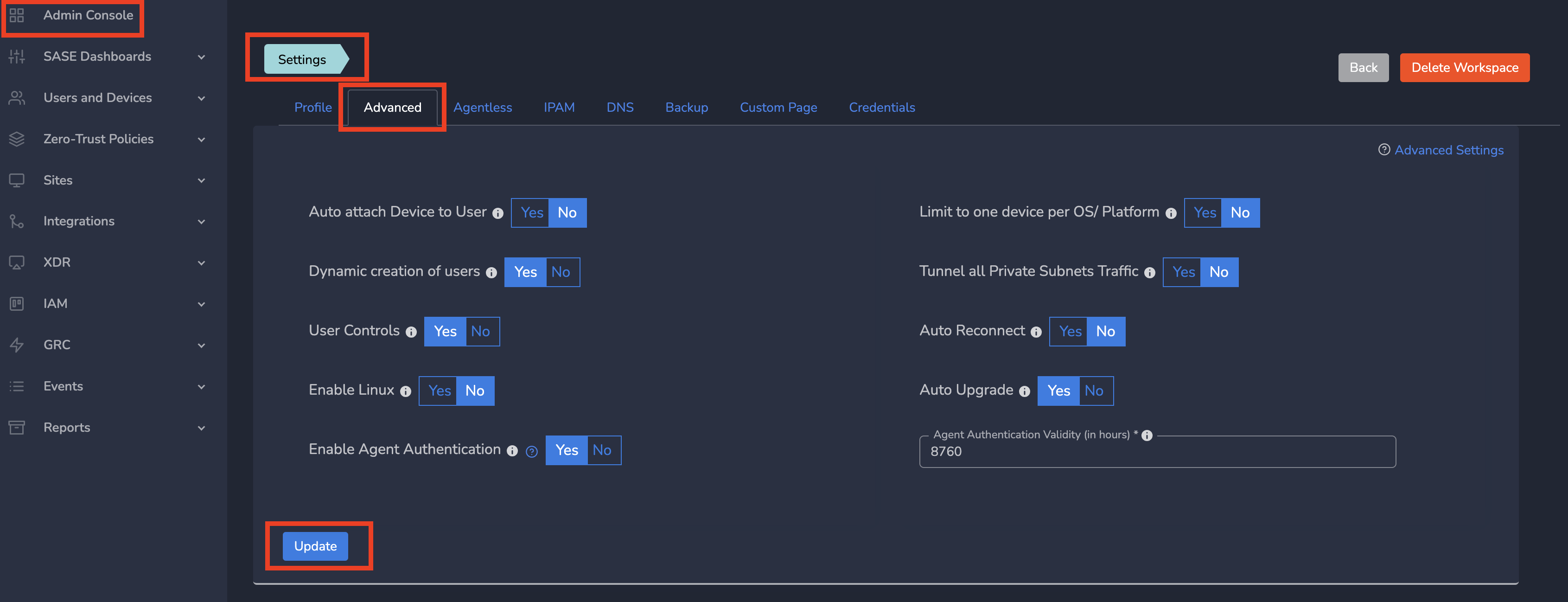 Configuring Advanced Settings in Exium's SASE/XDR Central Admin Console | Exium Academy